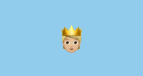 🫅🏼 왕관을 쓴 사람: 연한 갈색 피부 Emoji on Apple iOS 16.4
