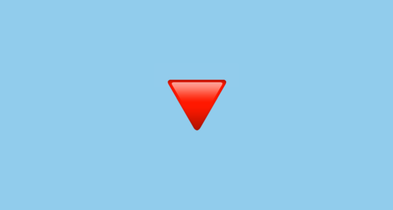 🔻 Red Triangle Pointed Down Emoji on Apple iOS 16.4