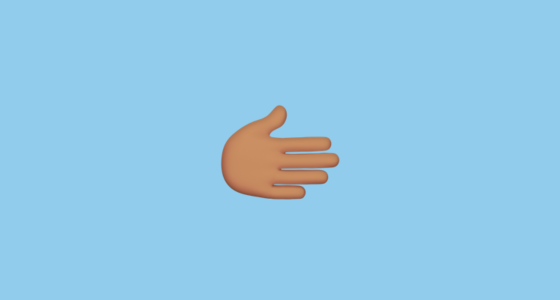 🫱🏽 Rightwards Hand: Medium Skin Tone Emoji on Apple iOS 16.4