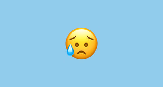 😥 Sad but Relieved Face Emoji on Apple iOS 16.4