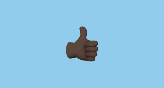👍🏿 Thumbs Up: Dark Skin Tone Emoji on Apple iOS 16.4