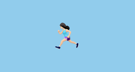 🏃🏻‍♀️ Woman Running: Light Skin Tone Emoji on Apple iOS 16.4