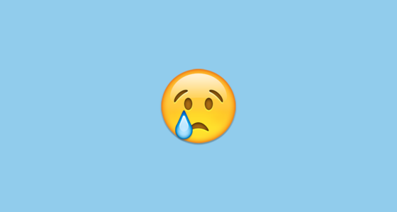 😢 Crying Face Emoji on Apple iOS 9.3