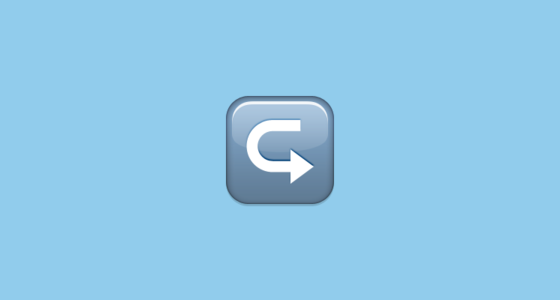 ↪️ Left Arrow Curving Right Emoji on Apple iOS 9.3