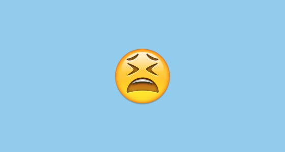 😫 Tired Face Emoji on Apple iOS 9.3