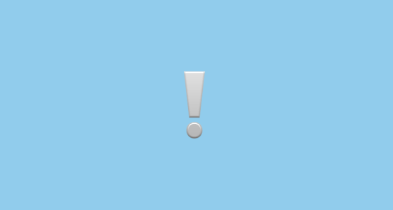 White Exclamation Mark Emoji on Apple iOS 9.3