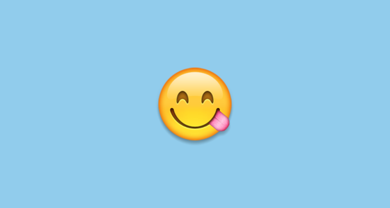 😋 Cara Saboreando Comida Emoji on Apple iOS 8.3