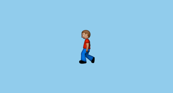 🚶🏽 Person Walking: Medium Skin Tone Emoji on Apple iOS 8.3