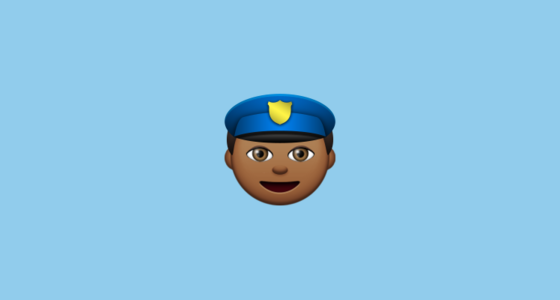 👮🏾 Police Officer: Medium-Dark Skin Tone Emoji on Apple iOS 8.3