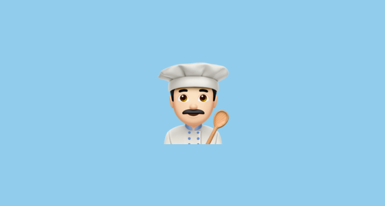 👨🏻‍🍳 Man Cook: Light Skin Tone Emoji on Apple iOS 10.2