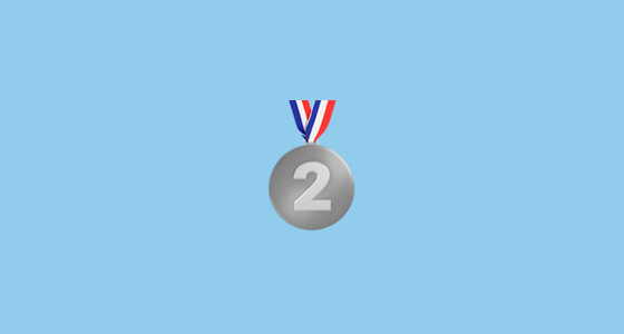 🥈 2nd Place Medal Emoji on Apple iOS 10.2