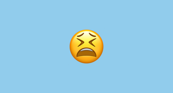 😫 Tired Face Emoji on Apple iOS 10.2