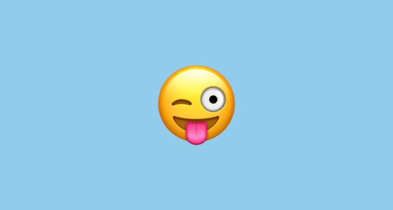 😜 Winking Face with Tongue Emoji on Apple iOS 10.3