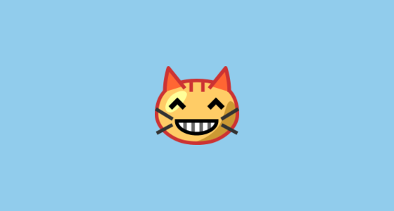 😸 Chat Qui Sourit Avec Des Yeux Rieurs Emoji on au by KDDI Type D-3