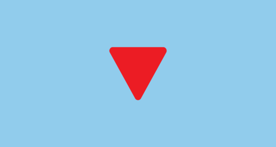 🔻 Red Triangle Pointed Down Emoji on JoyPixels 1.0