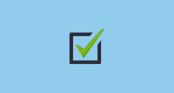 ☑️ Vinkje In Vak Emoji on JoyPixels 3.0