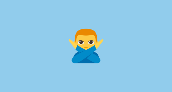 🙅‍♂️ Homme Faisant Un Geste D’Interdiction Emoji on JoyPixels 3.0