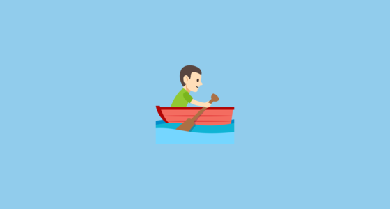 🚣🏻 Person Rowing Boat: Light Skin Tone Emoji on JoyPixels 3.0