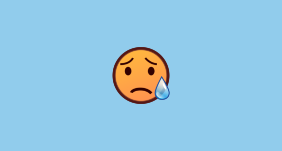 😥 Teleurgesteld Maar Opgelucht Gezicht Emoji on emojidex 1.0.33
