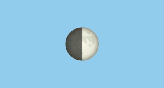 🌓 First Quarter Moon Emoji on emojidex 1.0.22