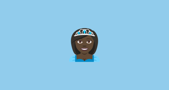 👸🏿 공주: 검은색 피부 Emoji on JoyPixels 4.0