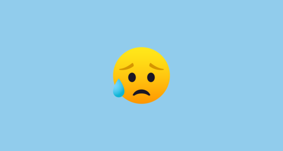 😥 Teleurgesteld Maar Opgelucht Gezicht Emoji on JoyPixels 5.0