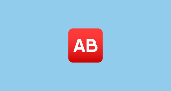 🆎 AB Button (Blood Type) Emoji on JoyPixels 5.0