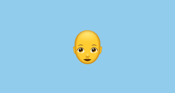 👩‍🦲 Femme: Chauve Emoji on Exemples d'images d'Emojipedia 11.1