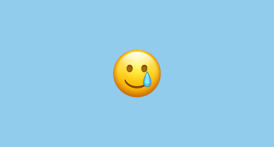 🥲 Smiling Face with Tear Emoji on Emojipedia Sample Images 13.0