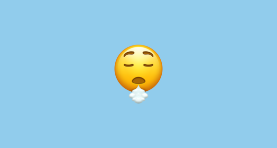 😮‍💨 Face Exhaling Emoji on Emojipedia Sample Images 13.1