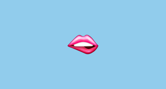 🫦 Lèvre Mordue Emoji on Exemples d'images d'Emojipedia 14.0