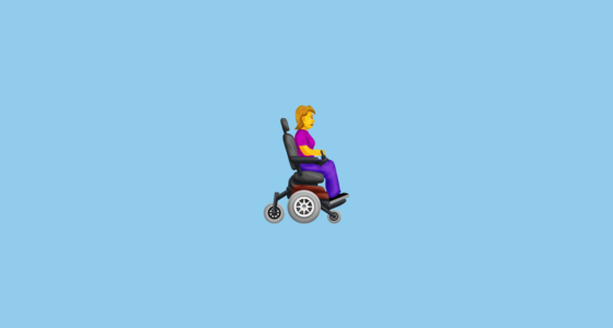 👩‍🦼‍ ️ Woman in Motorized Wheelchair Facing Right Emoji on Emojipedia ...