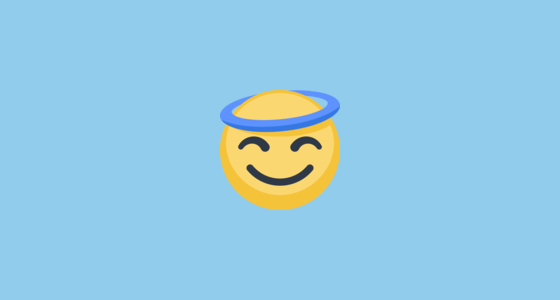 😇 Lächelndes Gesicht Mit Heiligenschein Emoji on Facebook 2.2.1