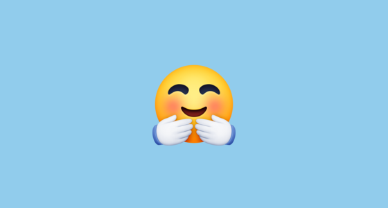 🤗 Smiling Face with Open Hands Emoji on Facebook 3.0