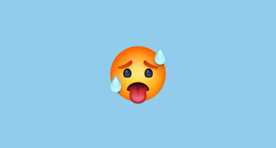 🥵 Visage Rouge Et Chaud Emoji on Facebook 3.0