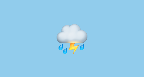 ⛈️ Sky Med Lyn Og Regn Emoji on Facebook 4.0