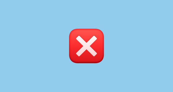 Cross Mark Button Emoji on Facebook 13.1