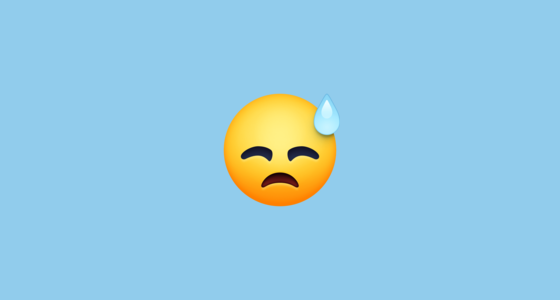 😓 Downcast Face with Sweat Emoji on Facebook 15.0