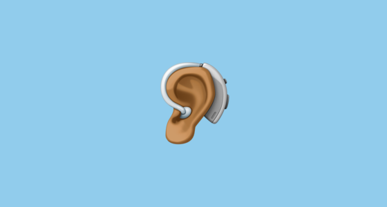 🦻🏾 Ear with Hearing Aid: Medium-Dark Skin Tone Emoji on Facebook 15.0