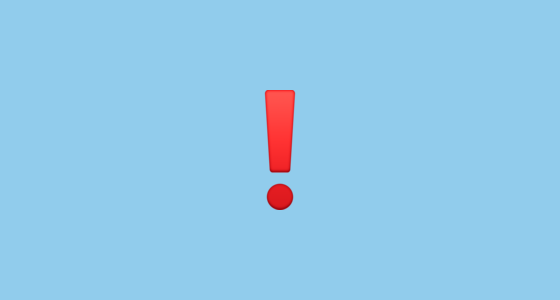 Red Exclamation Mark Emoji on Facebook 15.0