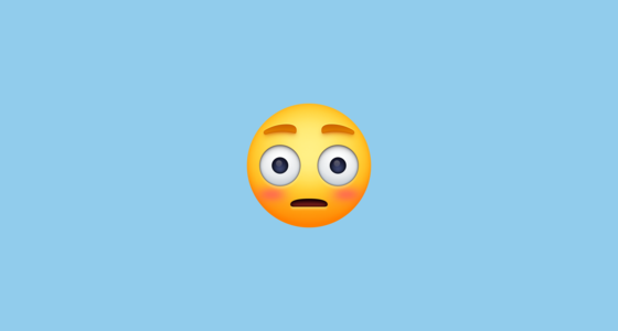 😳 Flushed Face Emoji on Facebook 15.0