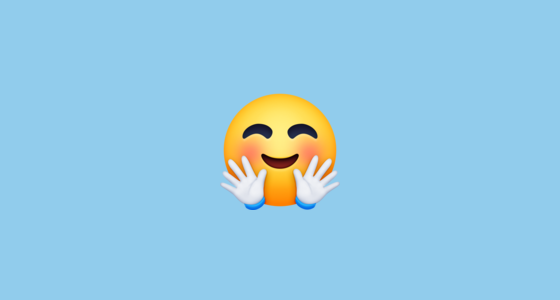 🤗 Smiling Face with Open Hands Emoji on Facebook 15.0