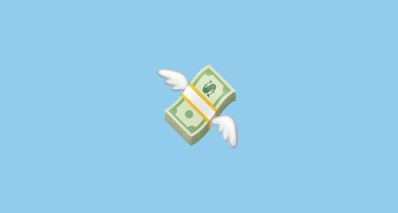 💸 Money with Wings Emoji on Facebook 15.0
