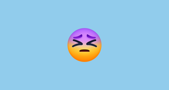 😣 Persevering Face Emoji on Facebook 15.0