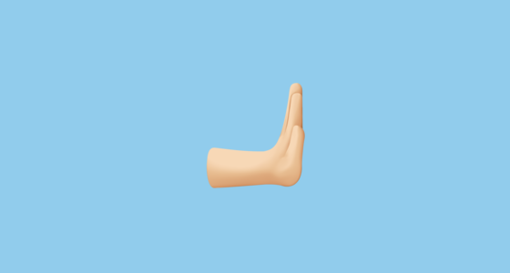 🏼 Rightwards Pushing Hand: Medium-Light Skin Tone Emoji on Facebook 15.0
