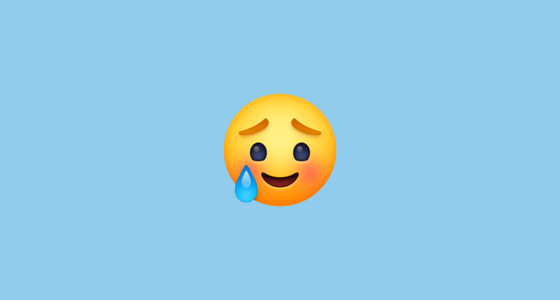 🥲 Smiling Face with Tear Emoji on Facebook 15.0