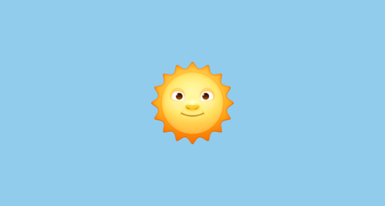 🌞 Sun with Face Emoji on Facebook 15.0