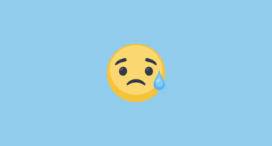😥 Sad but Relieved Face Emoji on Facebook 2.0