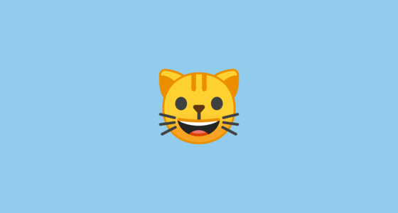 😺 Grinning Cat Emoji on Google Noto Color Emoji Android 8.1