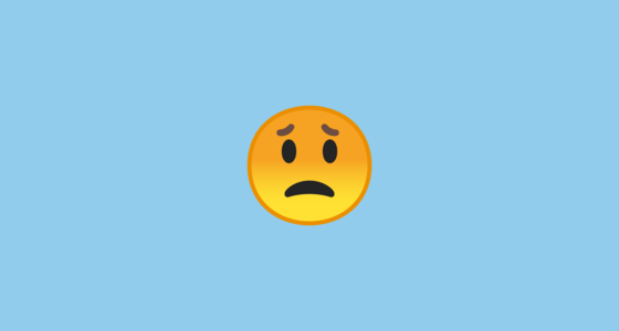 😟 Worried Face Emoji on Google Noto Color Emoji Android 8.1